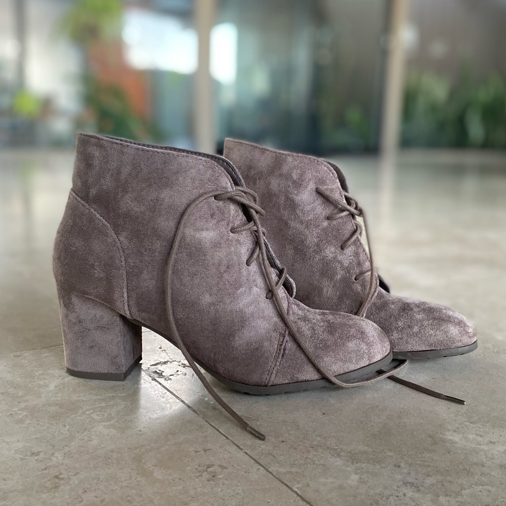 Madden Girl Brown Suede Torch Lace Up Ankle Boots - Gem